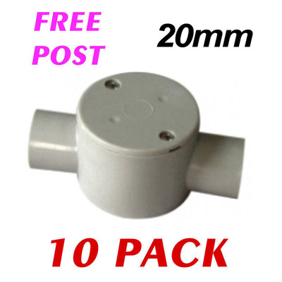 20mm - 2 Way Conduit Box (10 Pack) Electrical Conduit Fittings Free ...