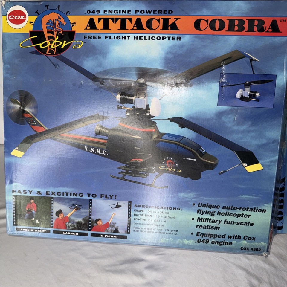 COX Attack Cobra Free Flight Helicopter Open Box | eBay
