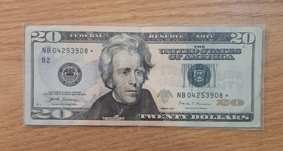 2017 ANDREW JACKSON TWENTY DOLLAR BILL STAR NOTE 04253908* | eBay