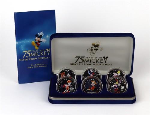 2003 PCS Disney 75 Years With Mickey Mouse 1 oz .999 Fine Silver 6 Art ...