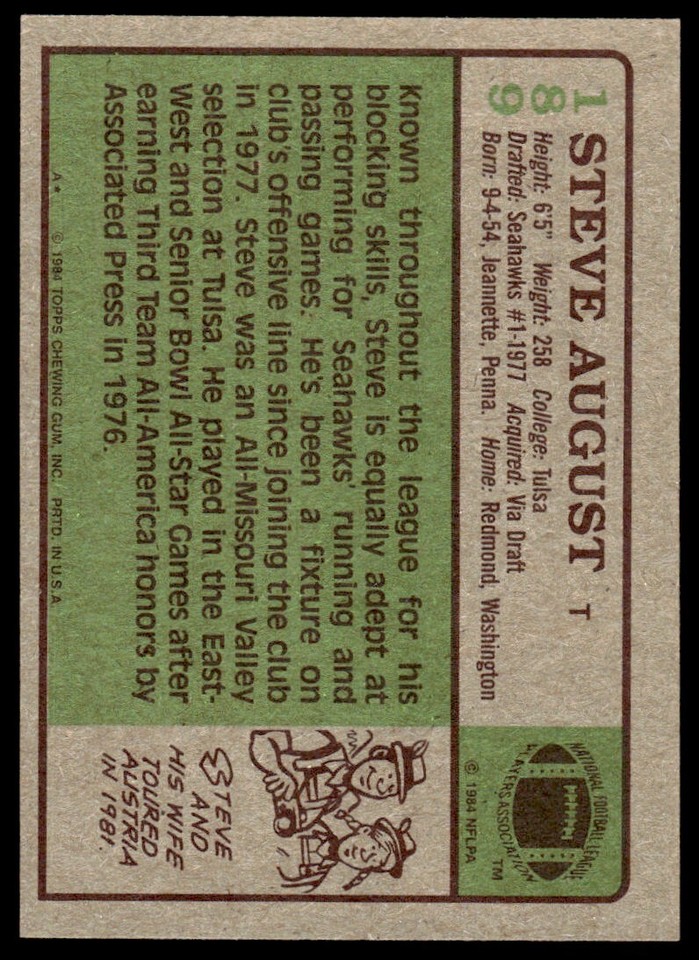 1984 Topps Steve August #189 | eBay