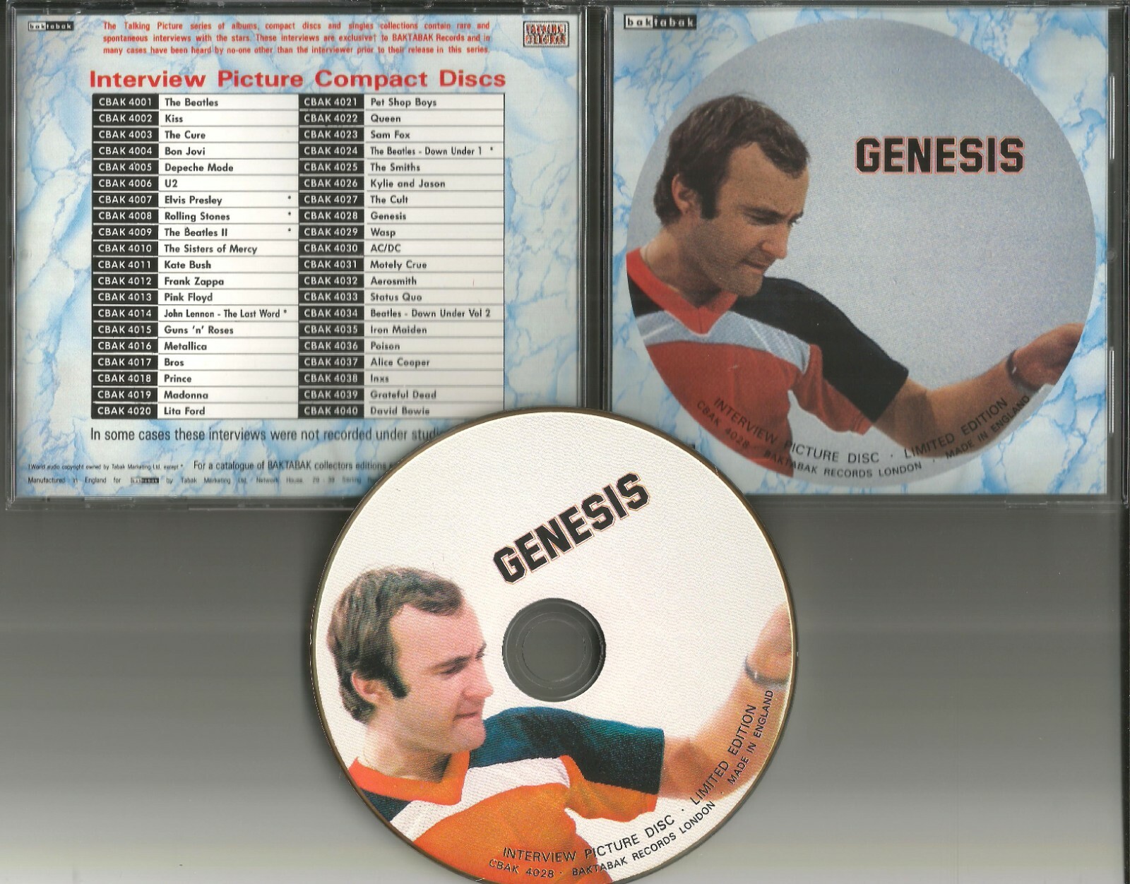 Phil Collins GENESIS Interview PICTURE DISC Out Print EUROPE CD USA ...