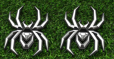 2x Black Chrome Spider Emblem Fit for F-150 RAM Black Widow Edition ...