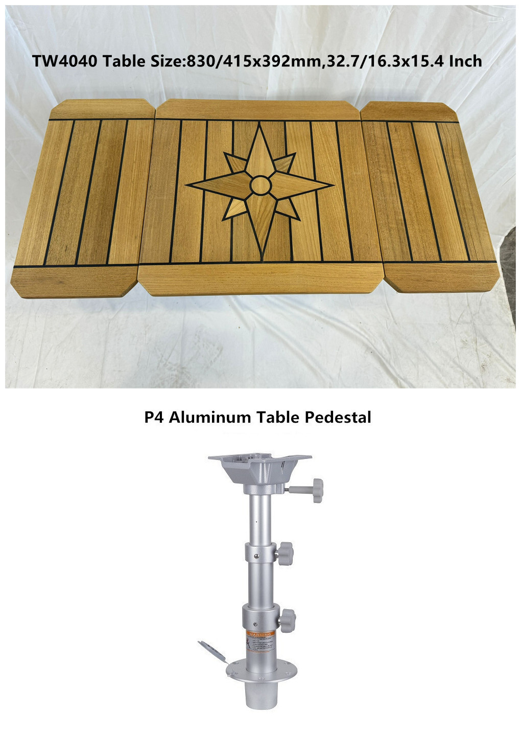 Boat Folding Teak Table Top 32.6/16.4x15.7, 38/19.1X19.7, 49.2/24.6x23 ...