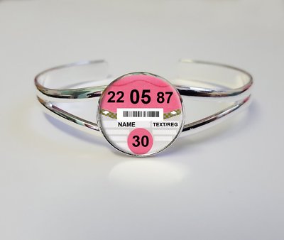 Personalised 30th Birthday Tax Disc Silver Plated Bracelet Bangle Gift ...