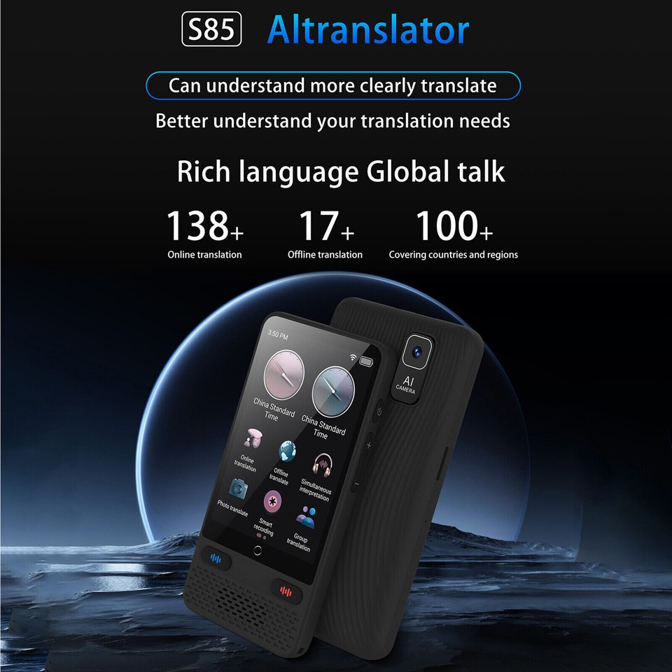 S85 Portable Smart real time Translator 138 Languages Voice Translation ...