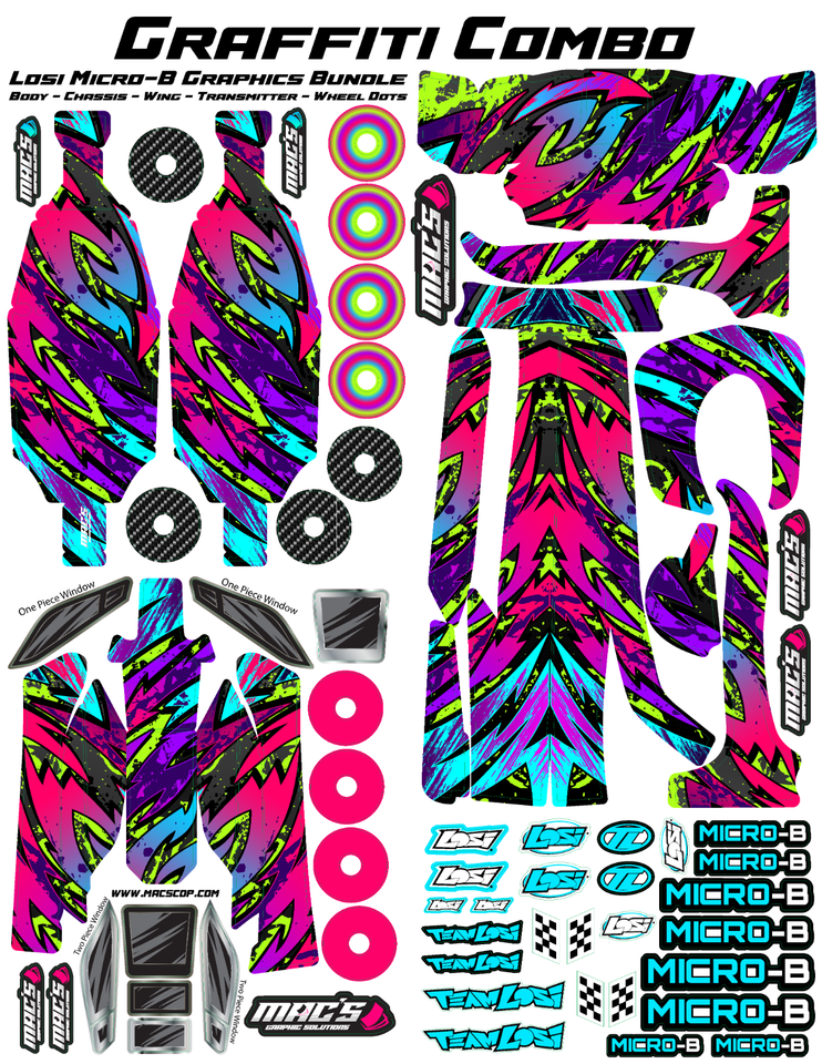 RC Wrap Combo Kits for Losi 1/24 Micro-B - Micro B - RC Stickers - Full ...