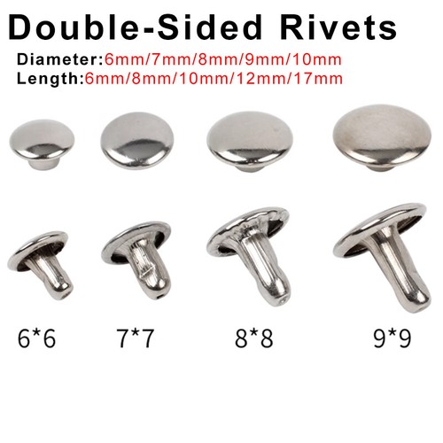 Silvery Double Cap Rivets Stud Rapid Rivets Leather Craft Repair 6/7/8/9/10 mm | eBay