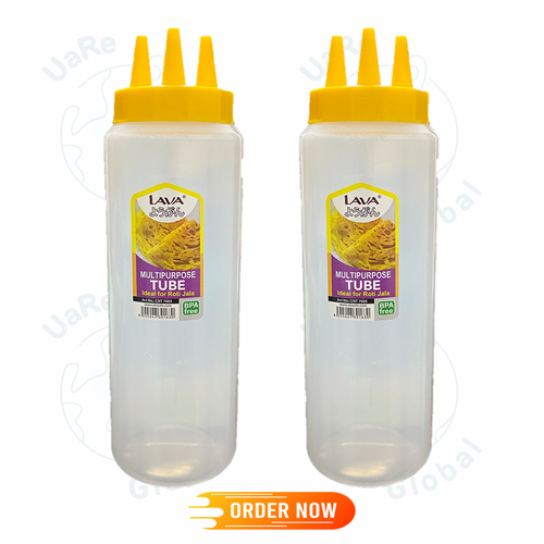 2X Five Tip Squeeze Bottle Roti Jala Net Lacy Crepes Mold BPA FREE ...