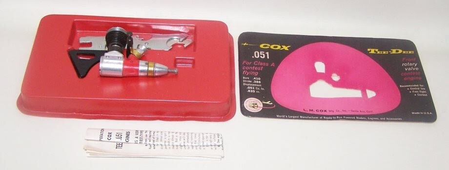 Early New In Package Cox Tee Dee .051 Nitro C/L-F/F Model Airplane ...