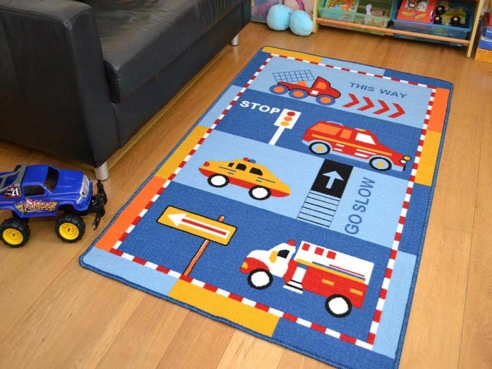 Kids Mat Rug Playroom Machine Washable Non Slip Safety Nursery Children ...