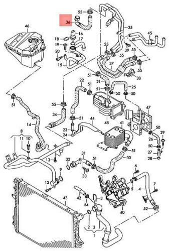 Audi Q7 4L VW Touareg 7L Coolant Pipe Hose 7L6122157D NEW GENUINE 2015 ...