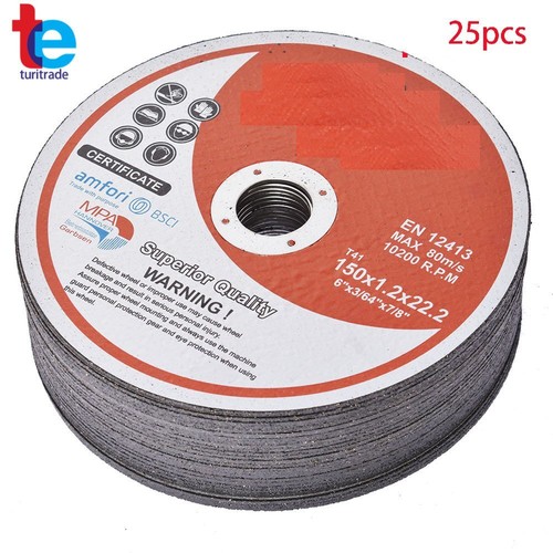 25 Pcs 6" Cut-off Wheel - Metal & Stainless Steel Cutting Discs 6"x.045 ...