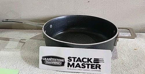 Granitestone Stack Master 10" 3.75 Qt Black/Speckled Frying Pan | eBay