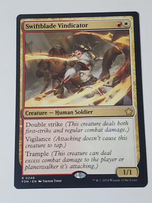 MTG - Swiftblade Vindicator - Foundations Regular Rare Double Strike Trample | eBay