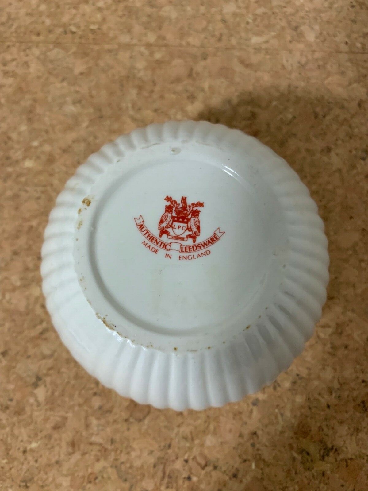 Vintage Authentic Leedsware White Circular Lidded Dish with ribbed ...