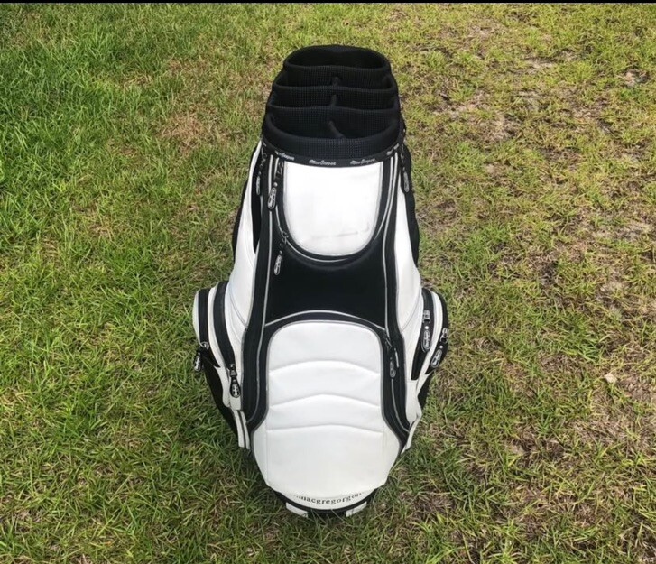 MacGregor 7 Way Dividers Cart Tour Staff Golf Bag White And Black With ...