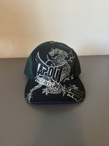 Tapout Hat Cap American Arrogant Snap Back Trucker Mesh Black Green Y2K ...