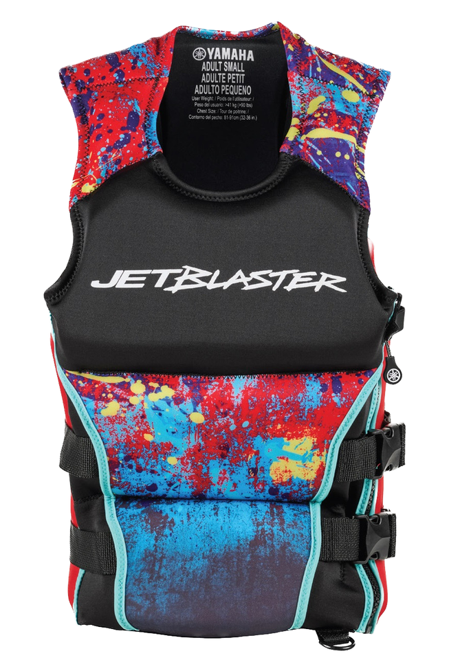 YAMAHA Neoprene Side-Entry PFD Life Vest Jacket BLACK RED BLUE Blaster ...