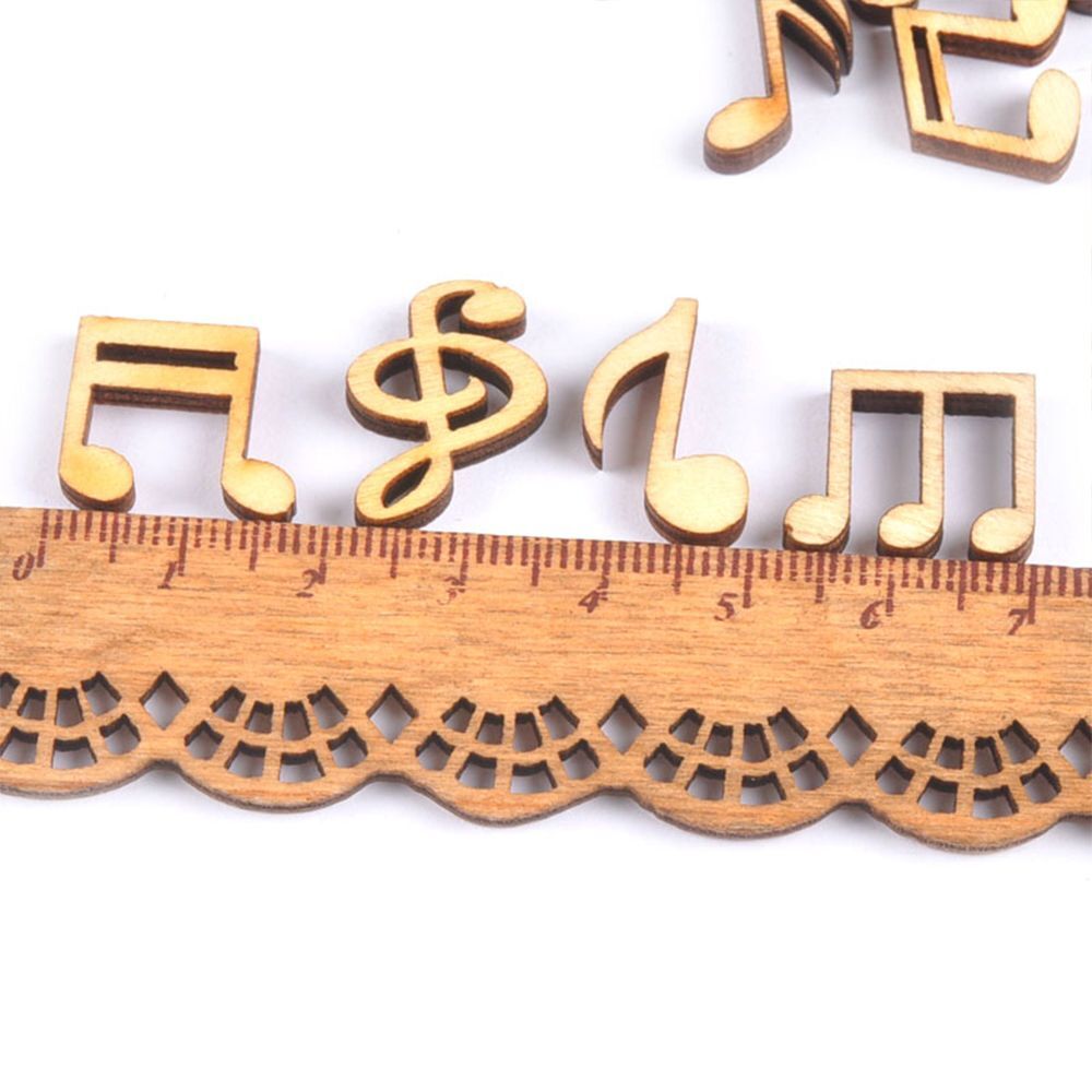 DIY Craft Decorative Music Notes Wooden Scrapbooking Embellishment ...