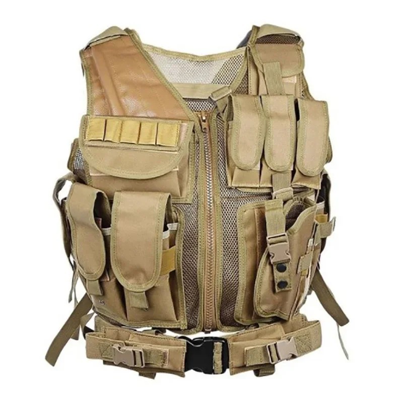 Molle Vest Adjustable Combat Body Armor Vests Multi-Pocket Airsoft Vest ...