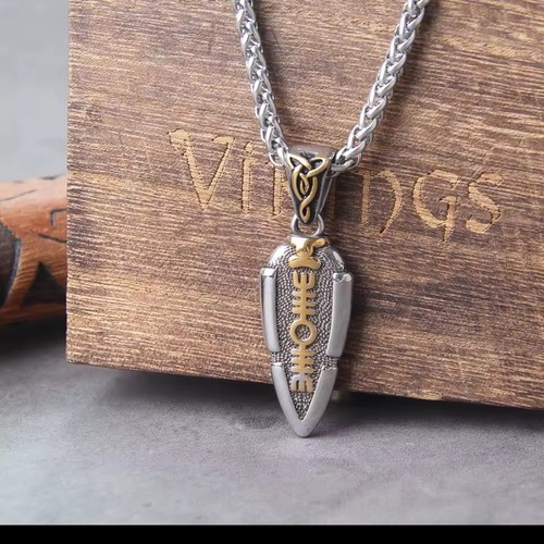 Odin’s Spear Gungnir Pendant Stainless Steel Viking Rune Necklace for ...