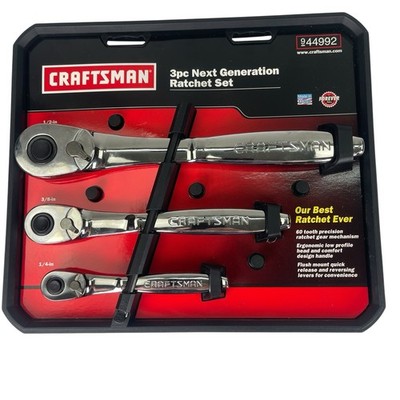 NEW Craftsman 3 Piece Next Generation Ratchet Set Polished Thin Profile ...