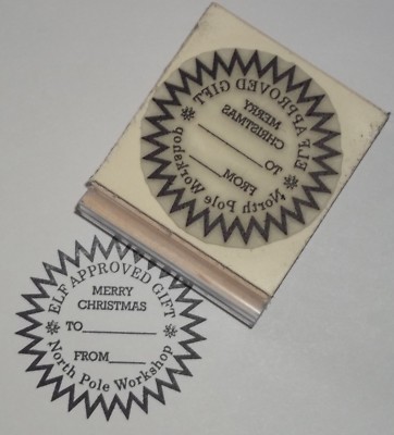 Elf Approved Gift Rubber Stamp for Christmas and Santa Tags | eBay