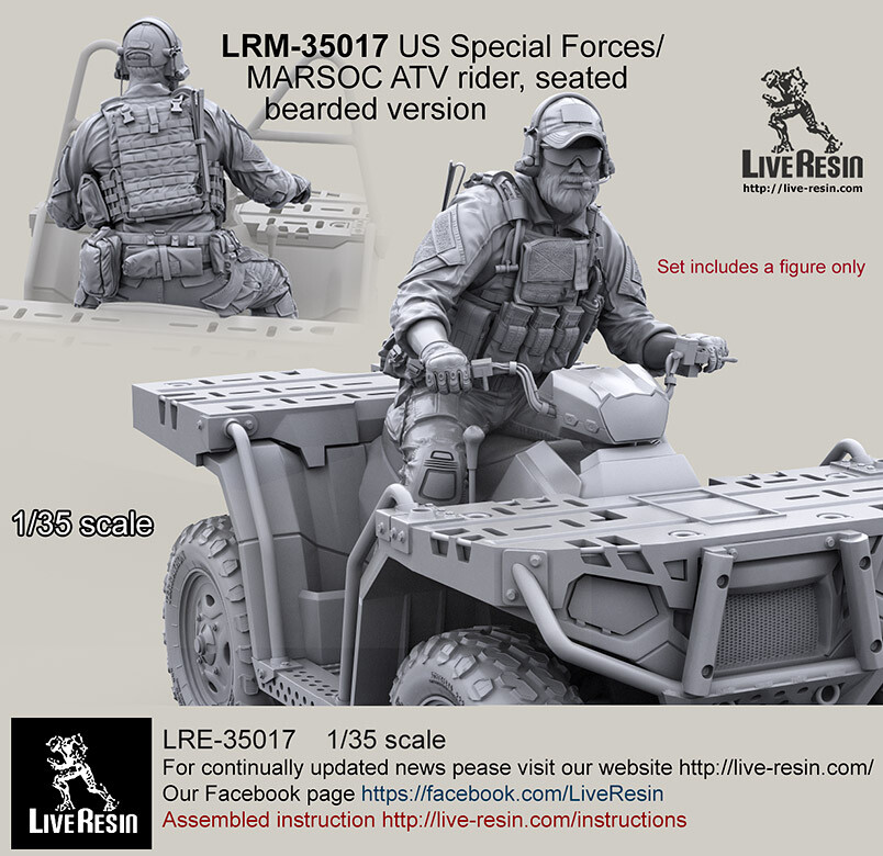 Live Resin 1/35 US Special Forces/MARSOC ATV Rider (seated) [Bearded ...