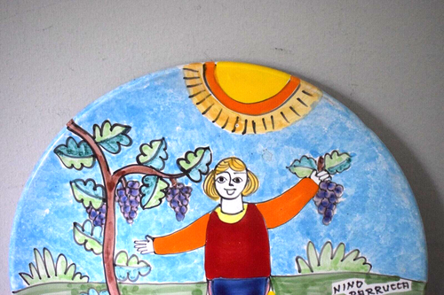 Nino Parrucca Italian Pottery Plate 8.5" Wine Grape Harvest Girl Made ...