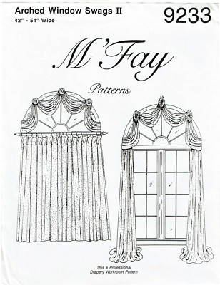 M Fay Patterns 9233 Arched Swags II Draped Window Curtain Sewing ...