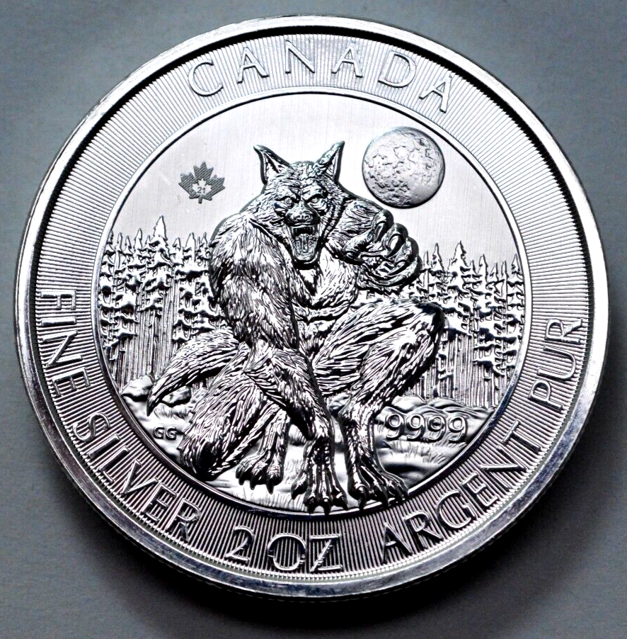 2021 $10 CANADA 2 OZ .9999 SILVER CANADIAN WEREWOLF COIN Collectable ...