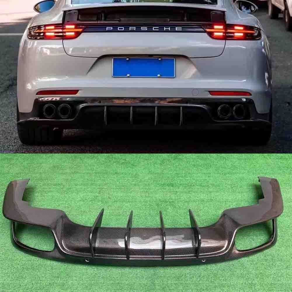 Real Carbon Fiber Rear Bumper Diffuser Exterior Bodykit For Porsche ...