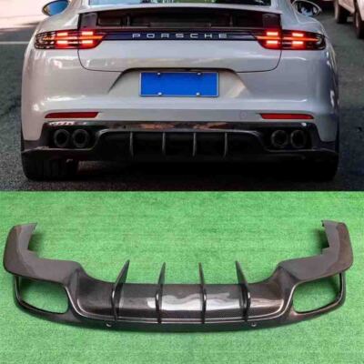 Real Carbon Fiber Rear Bumper Diffuser Exterior Bodykit For Porsche ...
