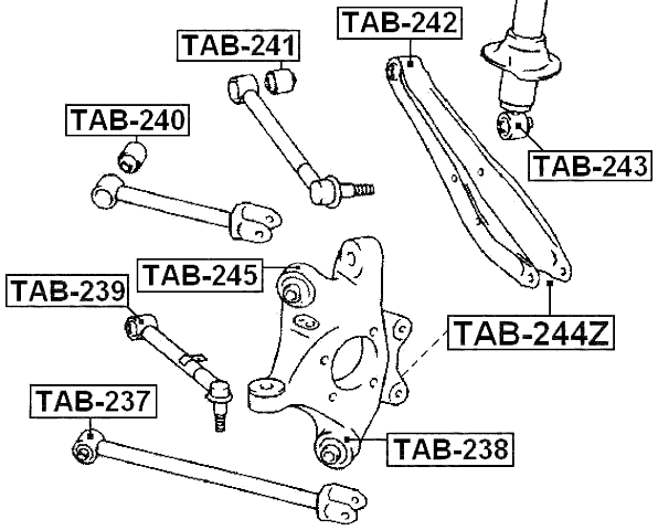 Bushing, Rear Transverse Arm Fits Toyota 48705-30100, 48705-53020 ...