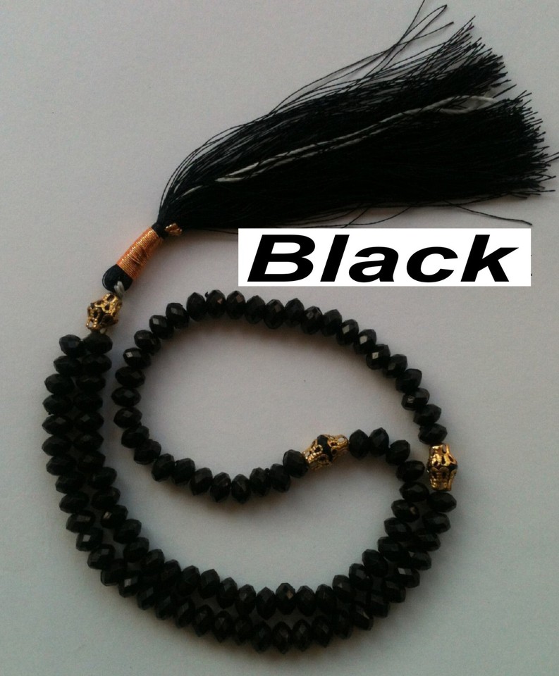 24 Tasbeeh Black Color Prayer Rosary Worry 99 Beads Tasbih Tasbe ...