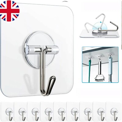 Strong Self Adhesive Hook Sticky Hooks Heavy Duty Wall Seamless Stick ...