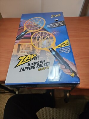 Zap It Battery Powerered Bug Zapper Racket 4,000 Volt Yellow 2 Pack | eBay
