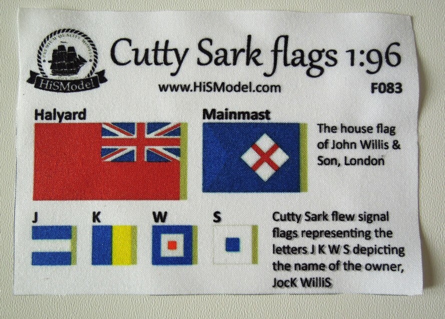 Revell Cutty Sark 1:96 - set of Flags, Decoration and Draft scales for ...