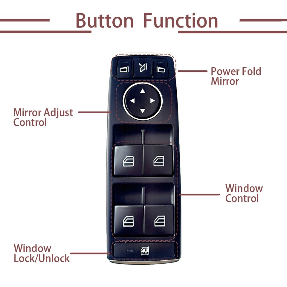 Master Power Window Switch #2049055402 for Mercedes-Benz 2008-2017 W204 ...