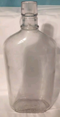 Primitive 1890's Pint Full Measure 8.75" Tall Glass Antique Liquor ...