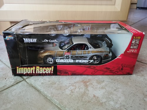 1:18 Jada Toys Import Racer Diecast Mazda RX7 Silver Ogura Clutch Rare ...