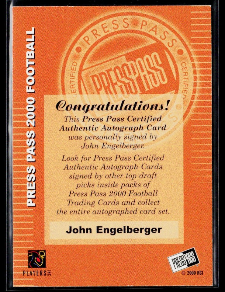 2000 Press Pass #NNO John Engelberger Authentics | eBay