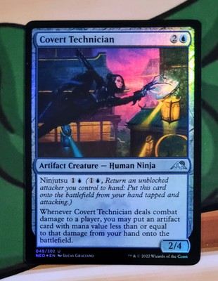 X 1 Covert Technician Foil NM Kamigawa Neon Dynasty 049 MTG Magic The ...