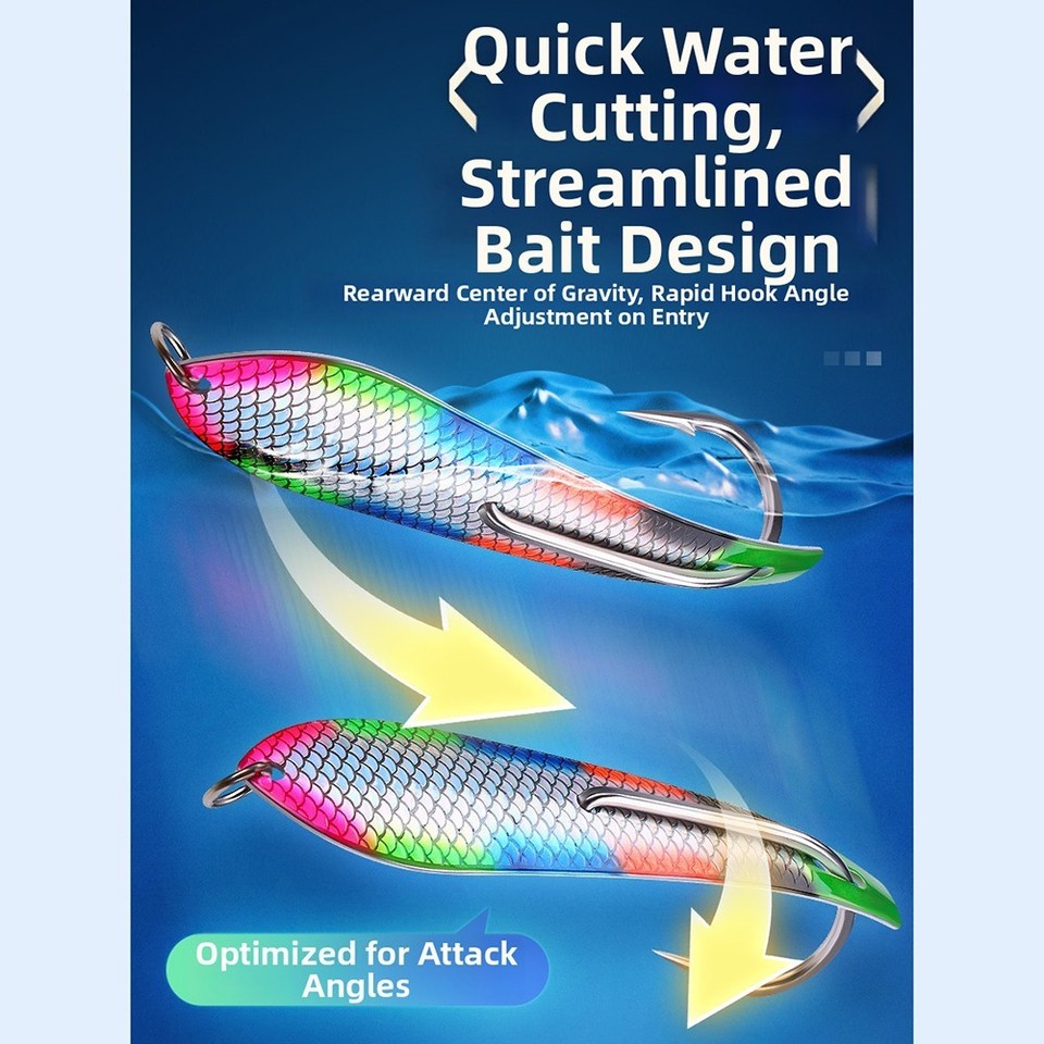 Fishing Trolling Jig Lure 12 5cm Spoon with Reflective Colors for Deep ...