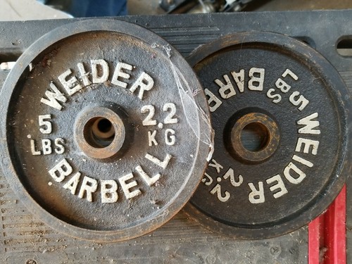 Set of 2 5lb Weider Weight Plates Barbell Vintage 1" Hole 10lb Total | eBay