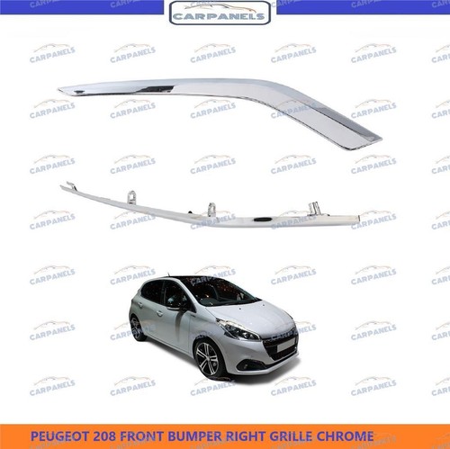 PEUGEOT 208 FRONT BUMPER CHROME TRIM GRILLE 1613503380 RIGHT 2015 ...