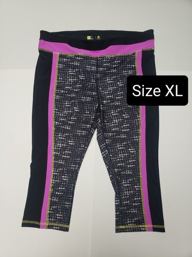 XERSION Women's Athletic Performance Capris Leggings Black/Gray/Purple XL New | eBay