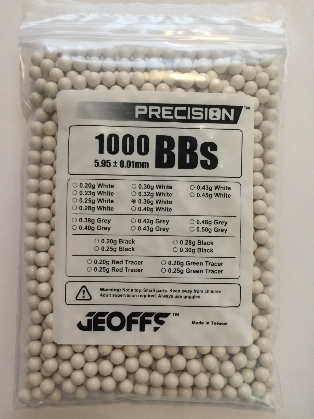 GEOFFS™ PRECISION™ AIRSOFT BBS BB AMMO 6MM PELLETS VSR SNIPER ...