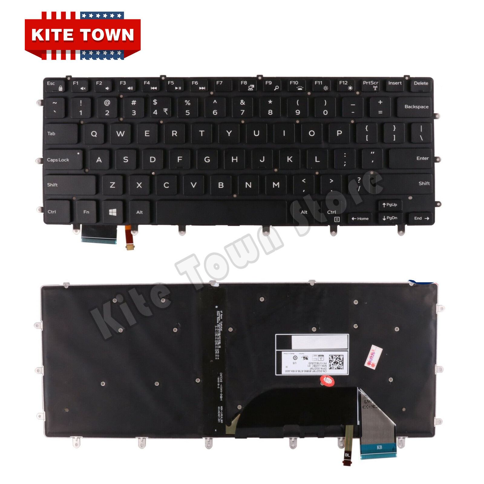 US Backlit Keyboard for Dell XPS 15 9550 9560 Inspiron 15 7558 7568 ...